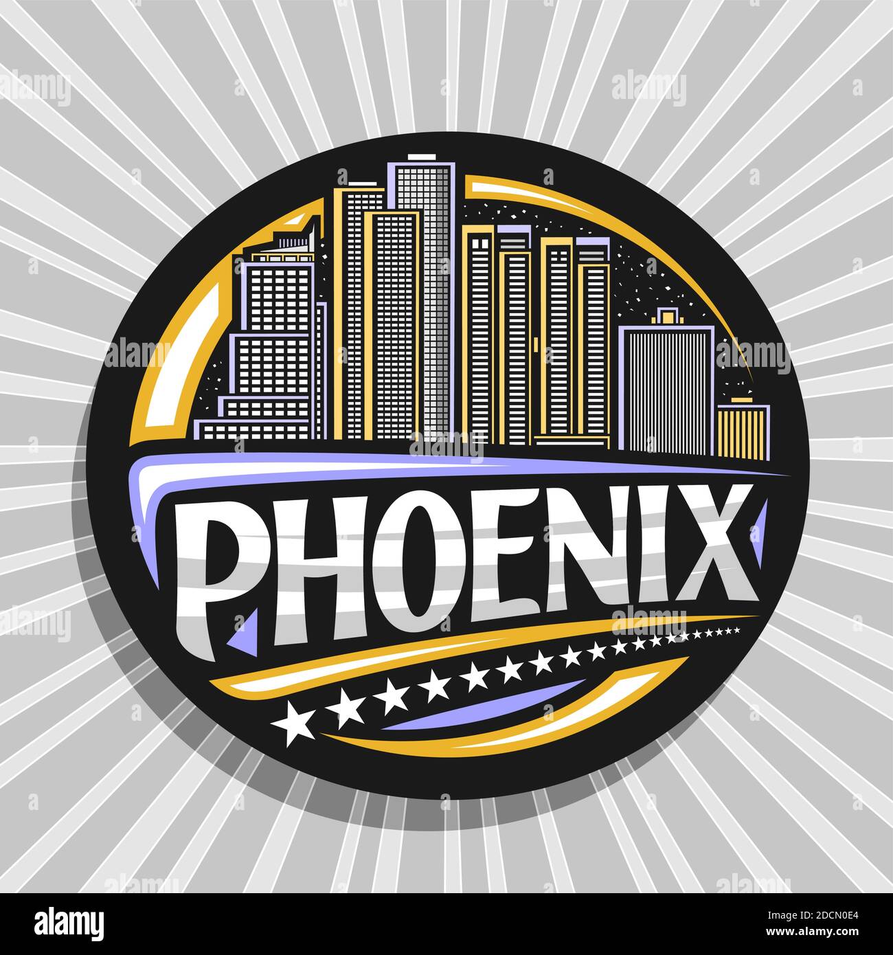 Vector logo for Phoenix, black decorative badge with outline ...