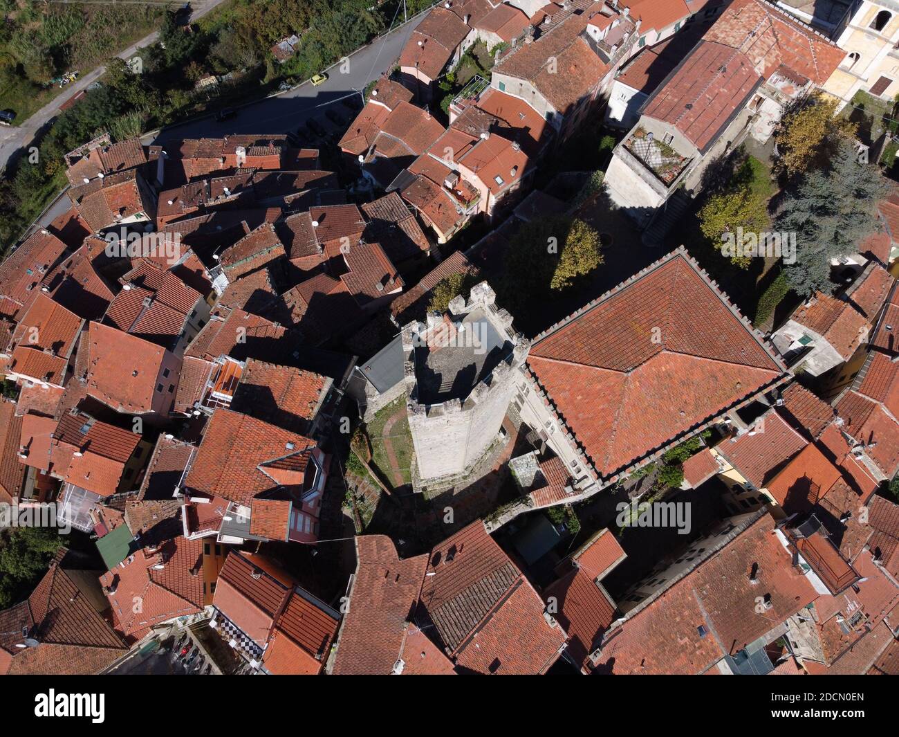 Arcola, La Spezia, Liguria / Italy - 10/15/2020: Aerial view of Arcola ...