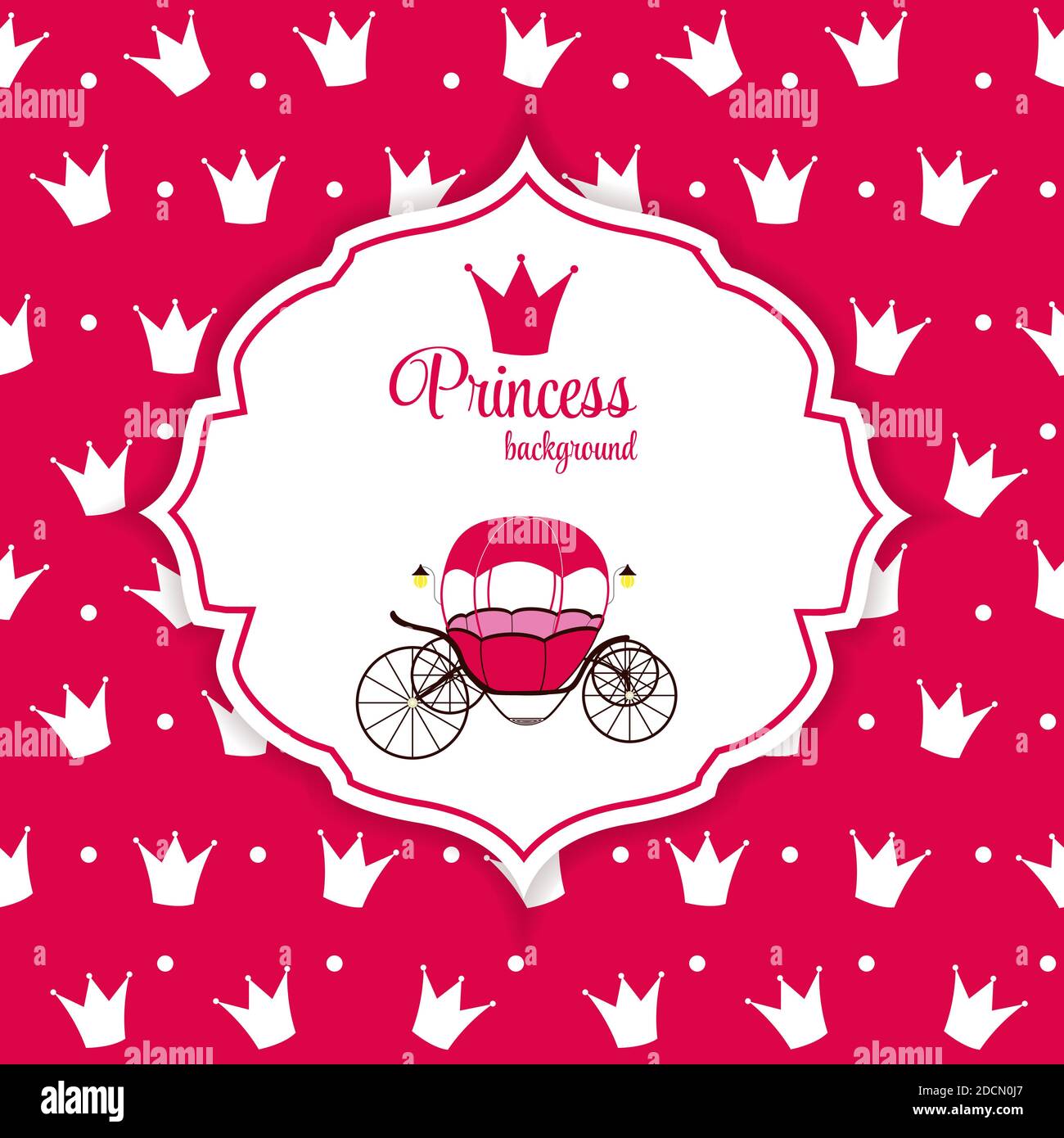 Pink Princess Crown Background Illustration Stock Photo - Alamy
