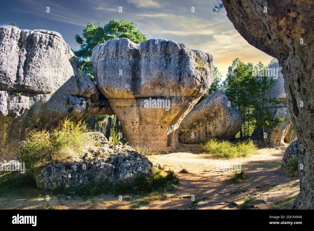 Rock formation in the natural setting of La Ciudad Encantada de Cuenca ...