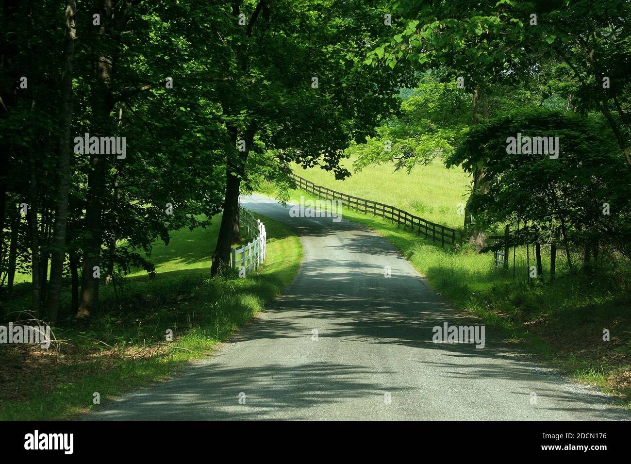 Unmarked country road in rural Virginia, USA Stock Photo - Alamy