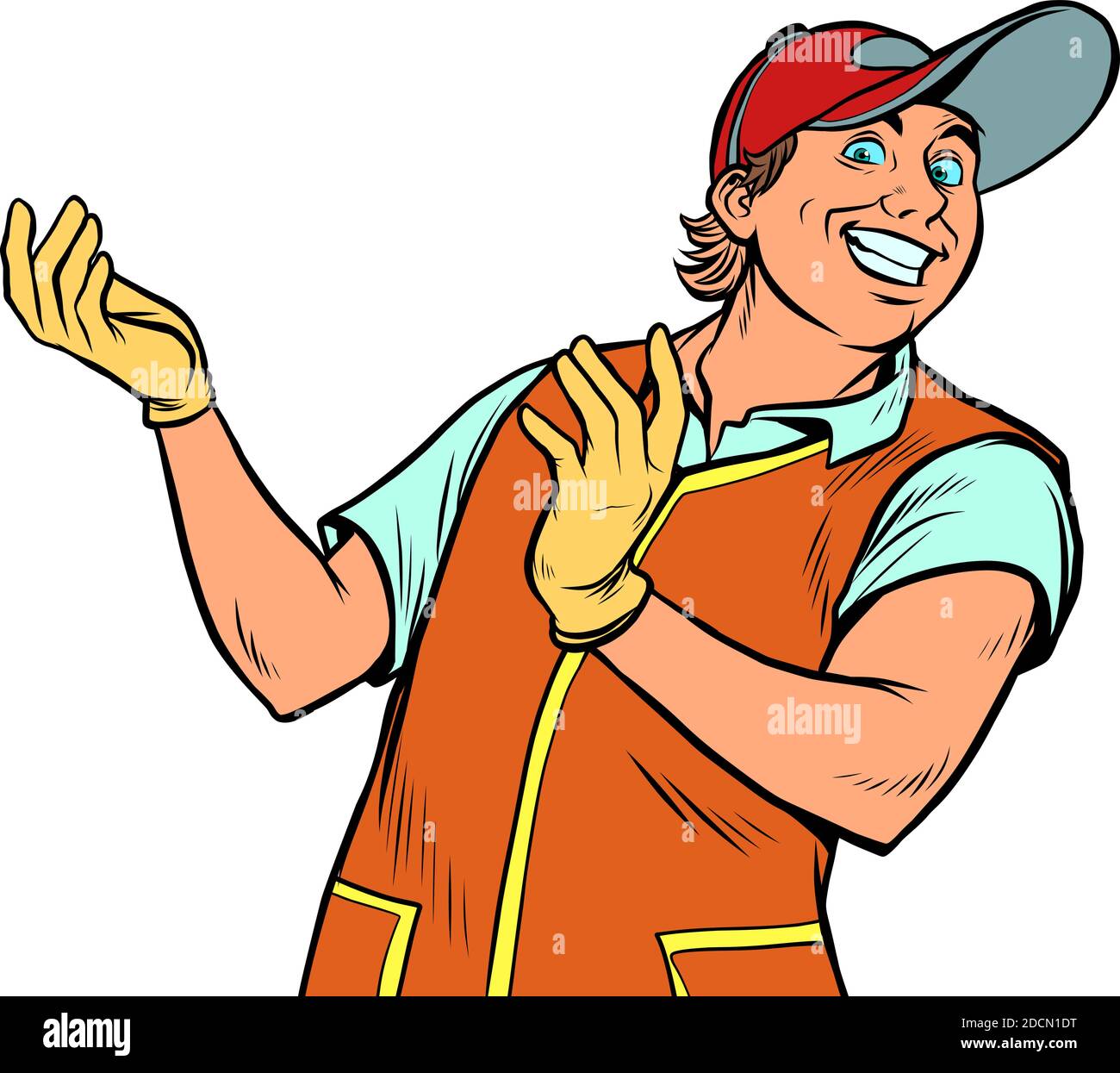 Cartoon character pizza delivery guy. Cartoon people vector ...