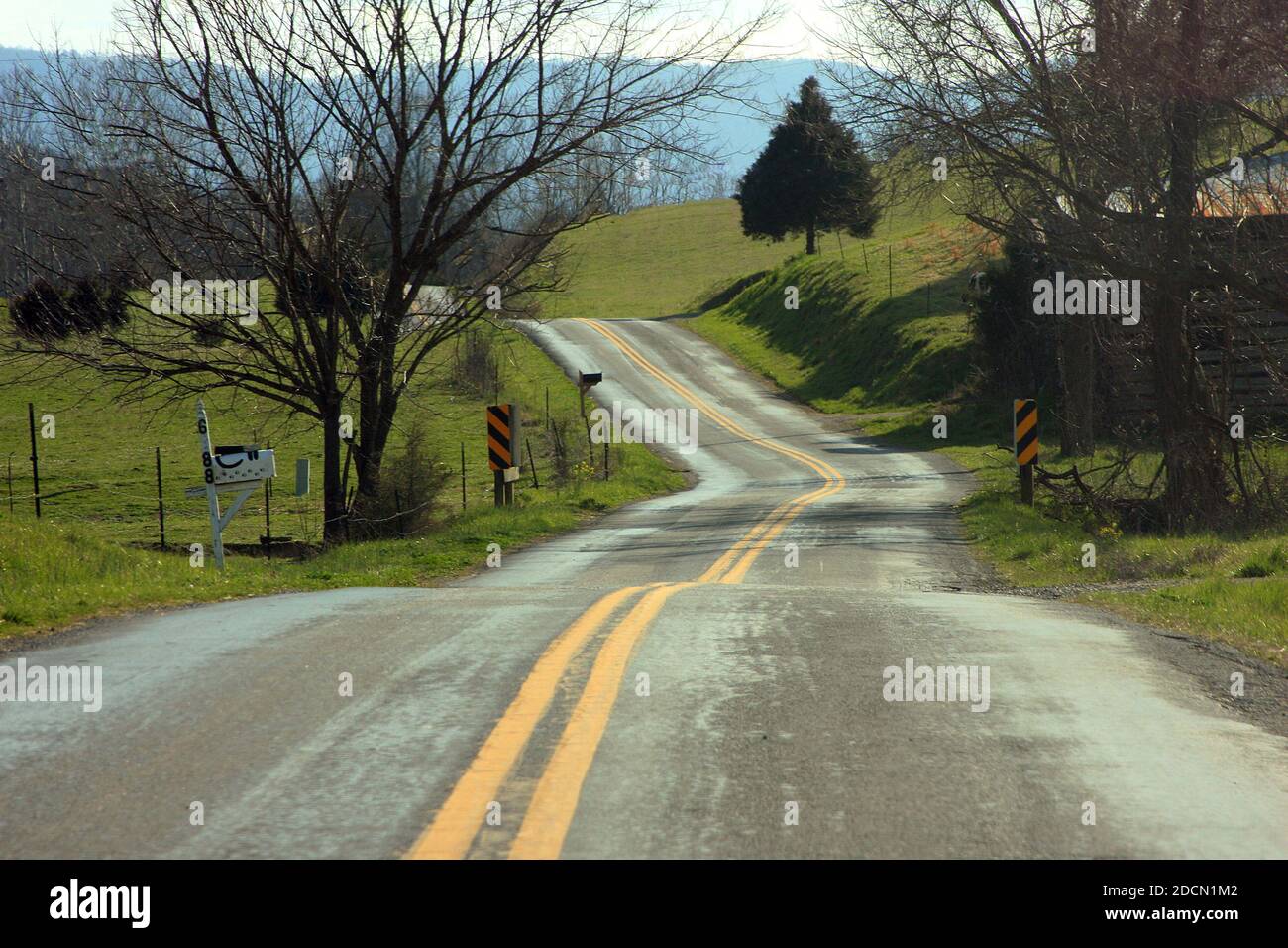 A two-lane road in Virginia's countryside, USA Stock Photo - Alamy