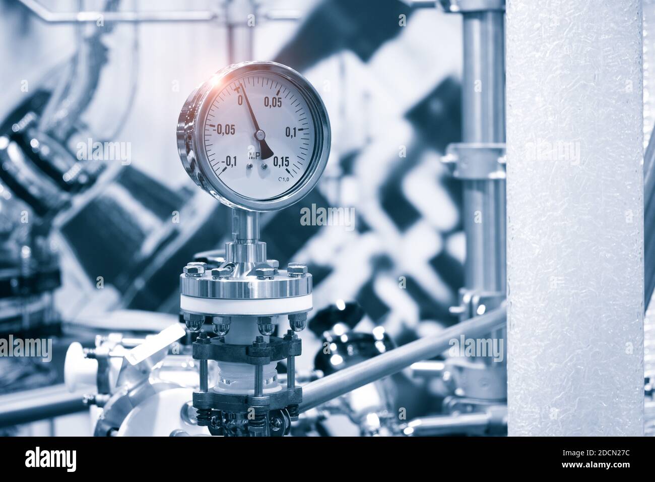 Industrial concept. equipment of the boiler-house, - valves, tubes ...