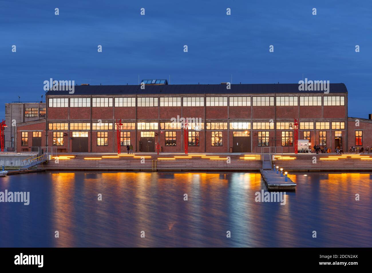 A new residential area at Port Noblessner. Spring evening time Stock ...