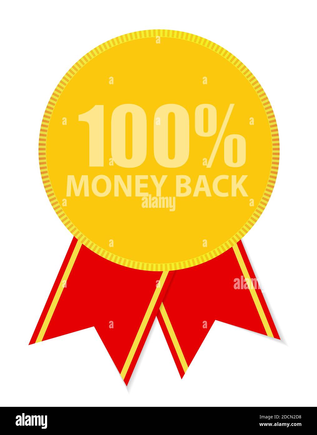 Gold Label 100 Money back. Illustration Stock Photo - Alamy