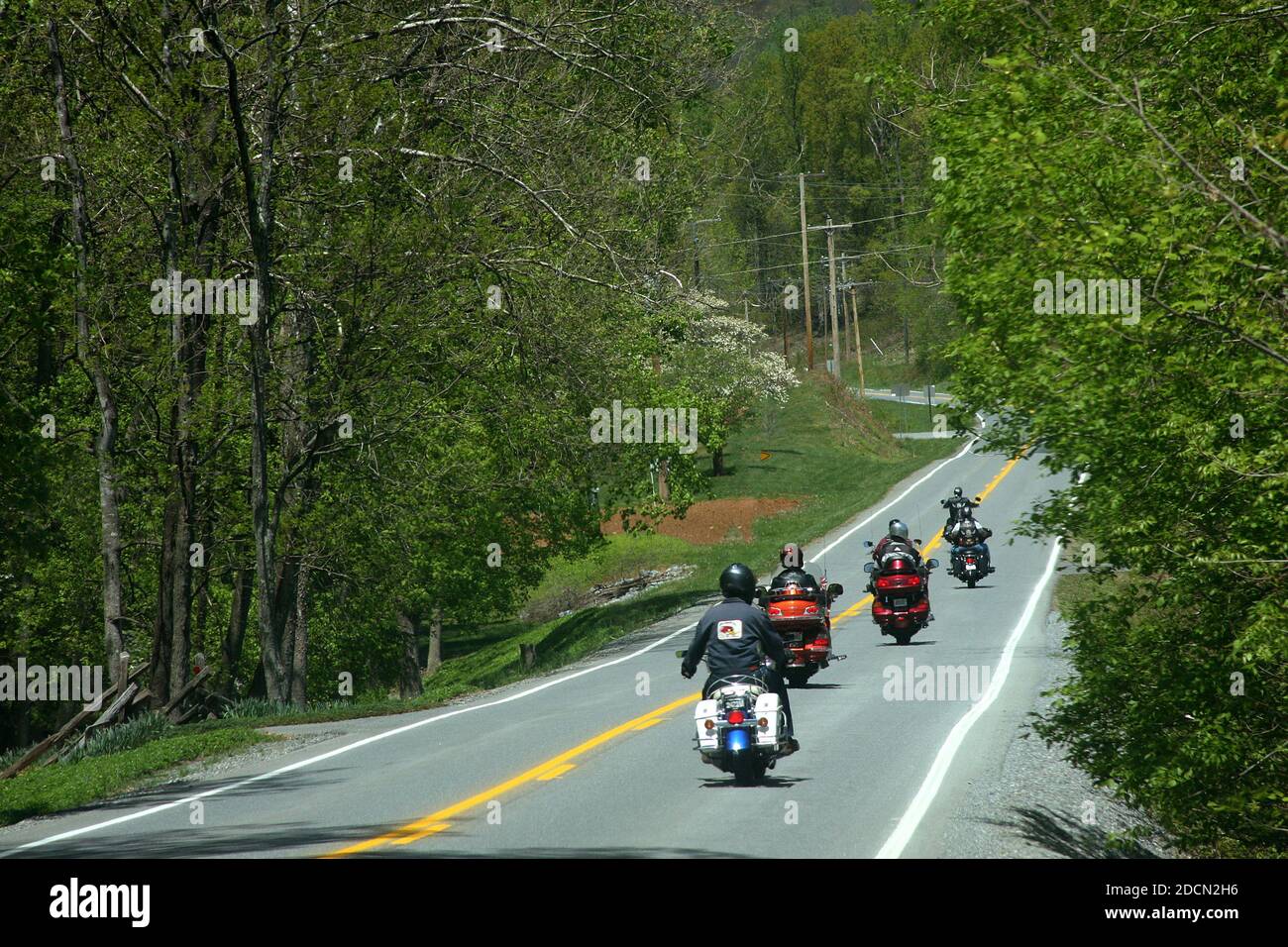 Large group of motorcycles on the road in Virginia, USA Stock Photo - Alamy