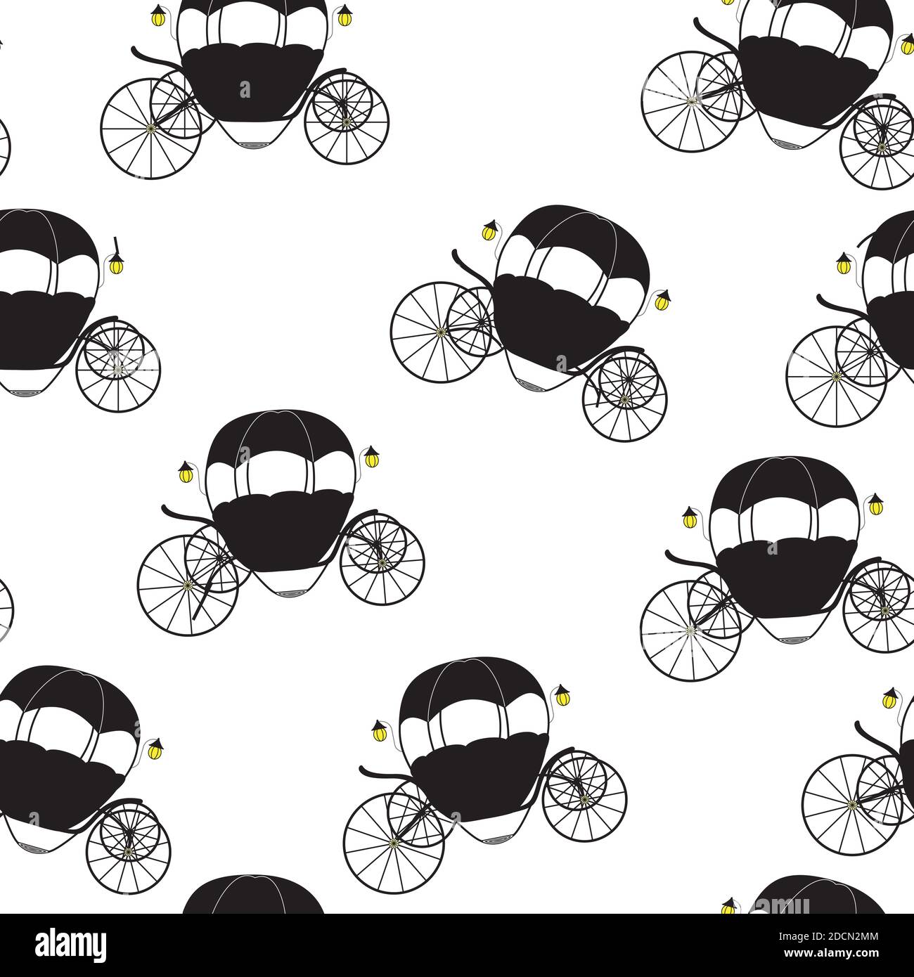 Princess Cinderella Fairytale Carriage. Seamless Pattern. Illustration ...