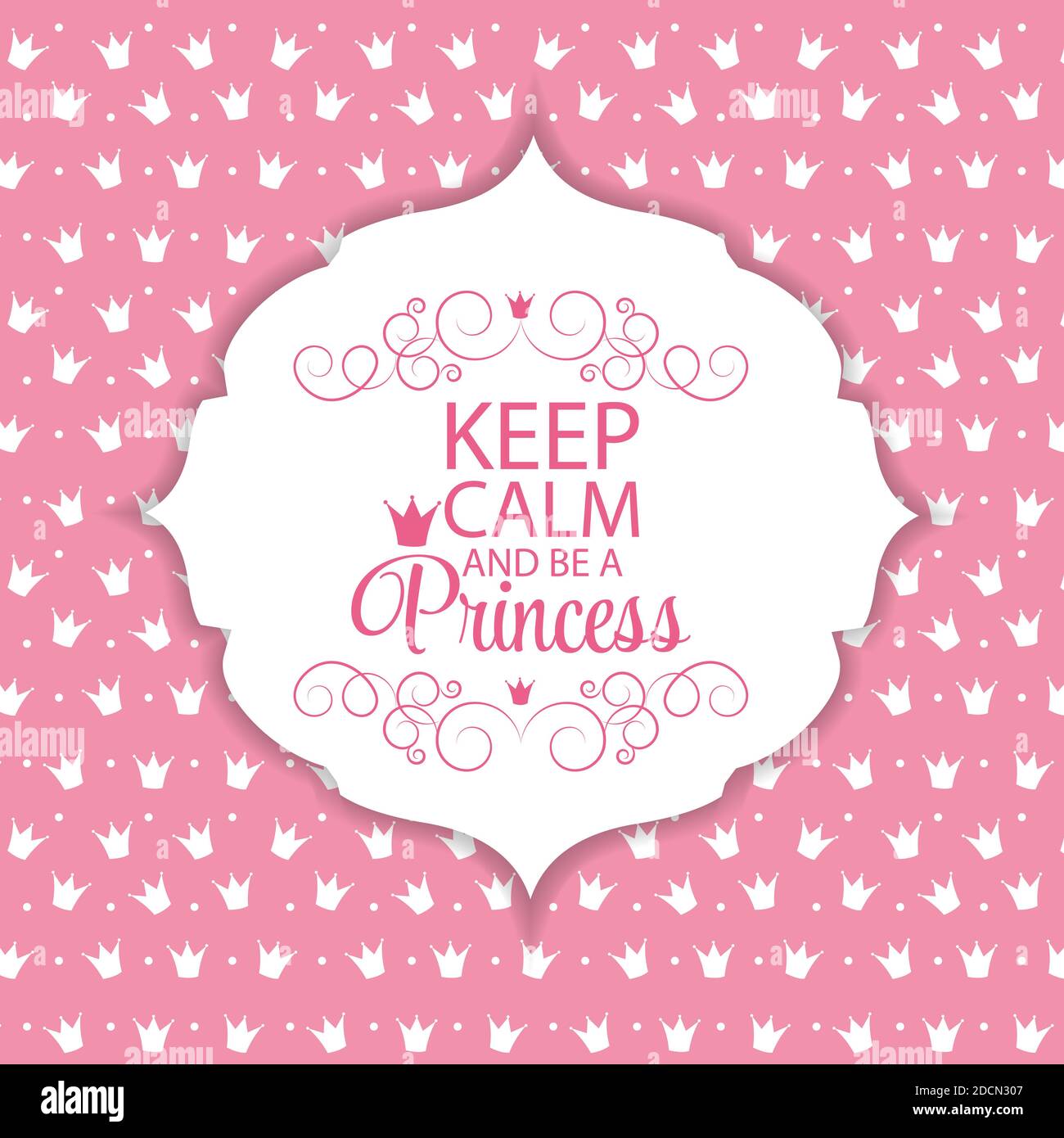 Pink Princess Crown Background Illustration Stock Photo - Alamy