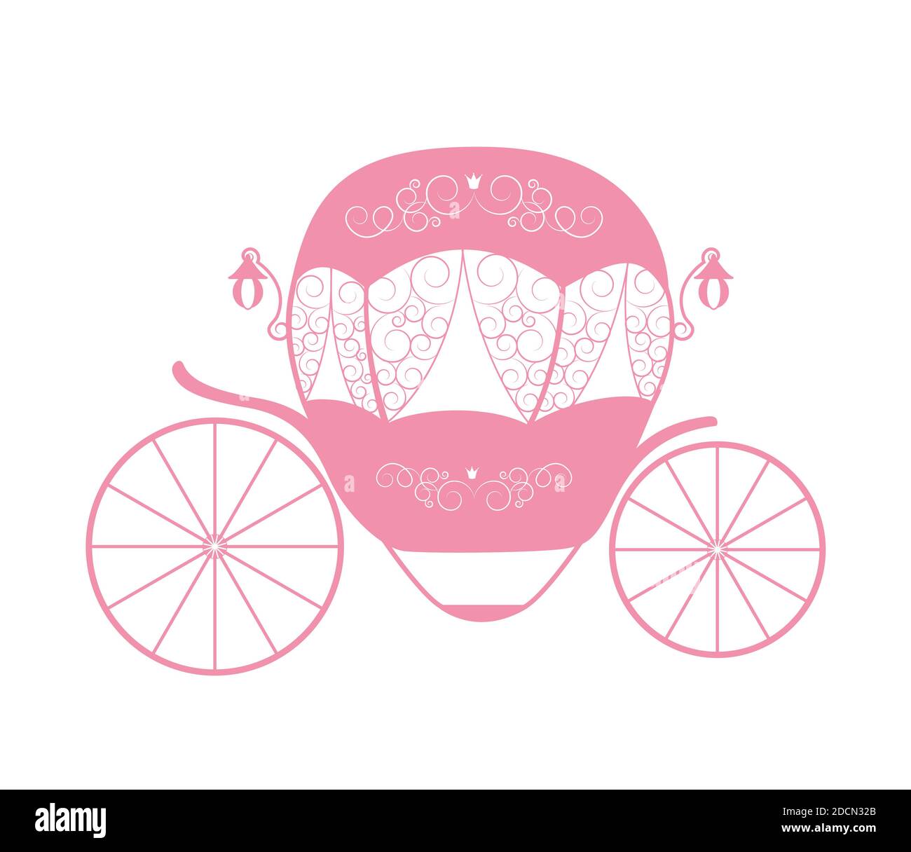 Pink Princess Cinderella Fairytale carriage. Illustration Stock Photo ...