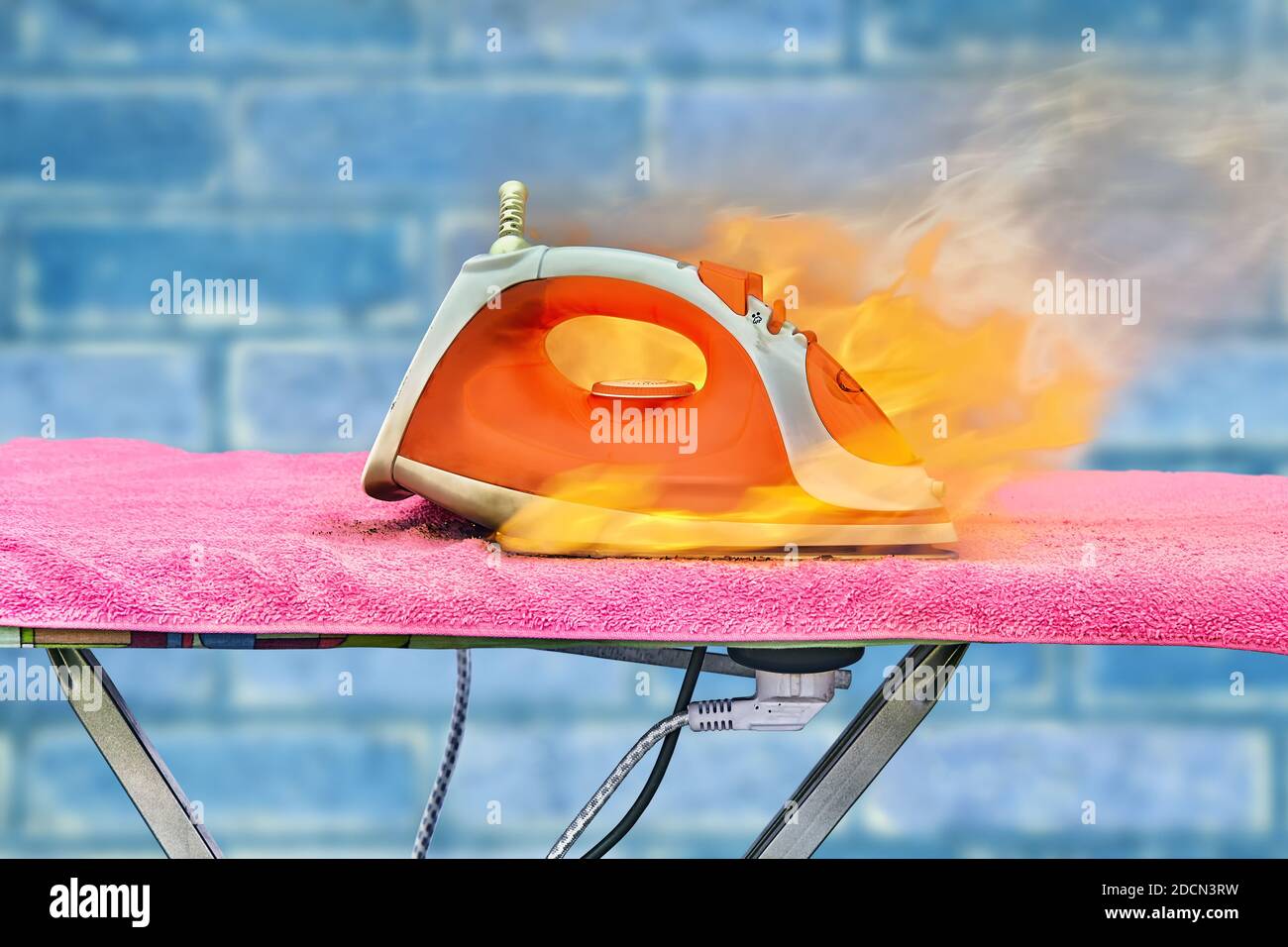 Defective household appliance caused a fire inside home Stock Photo - Alamy