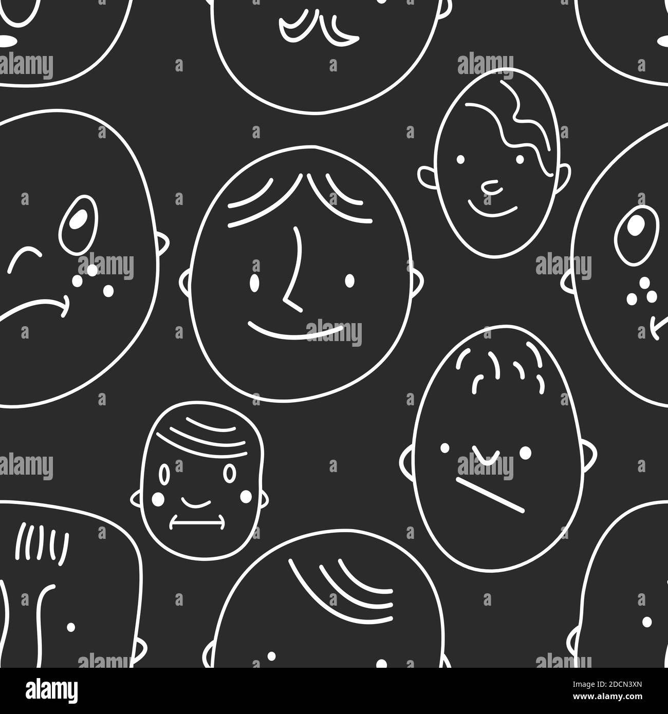 Cartoon women characters faces Black and White Stock Photos & Images ...