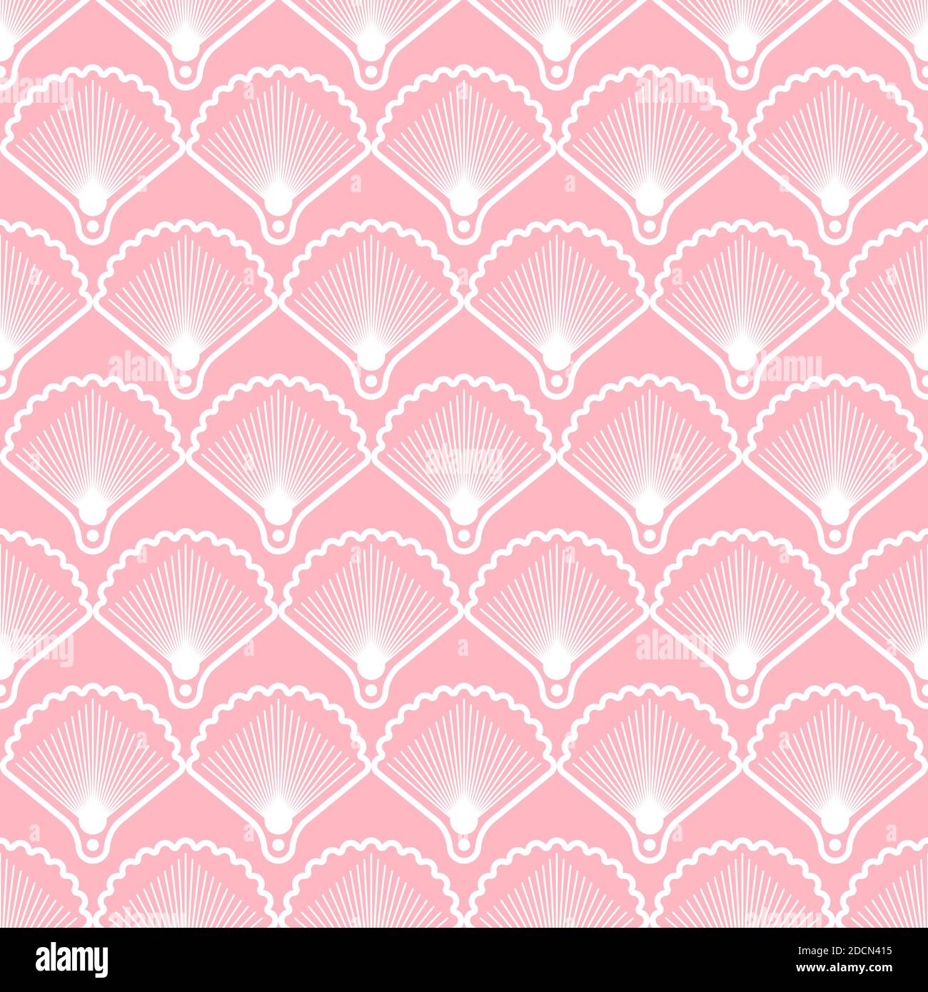 Elegant seamless pattern in art deco style. Background with shells for ...