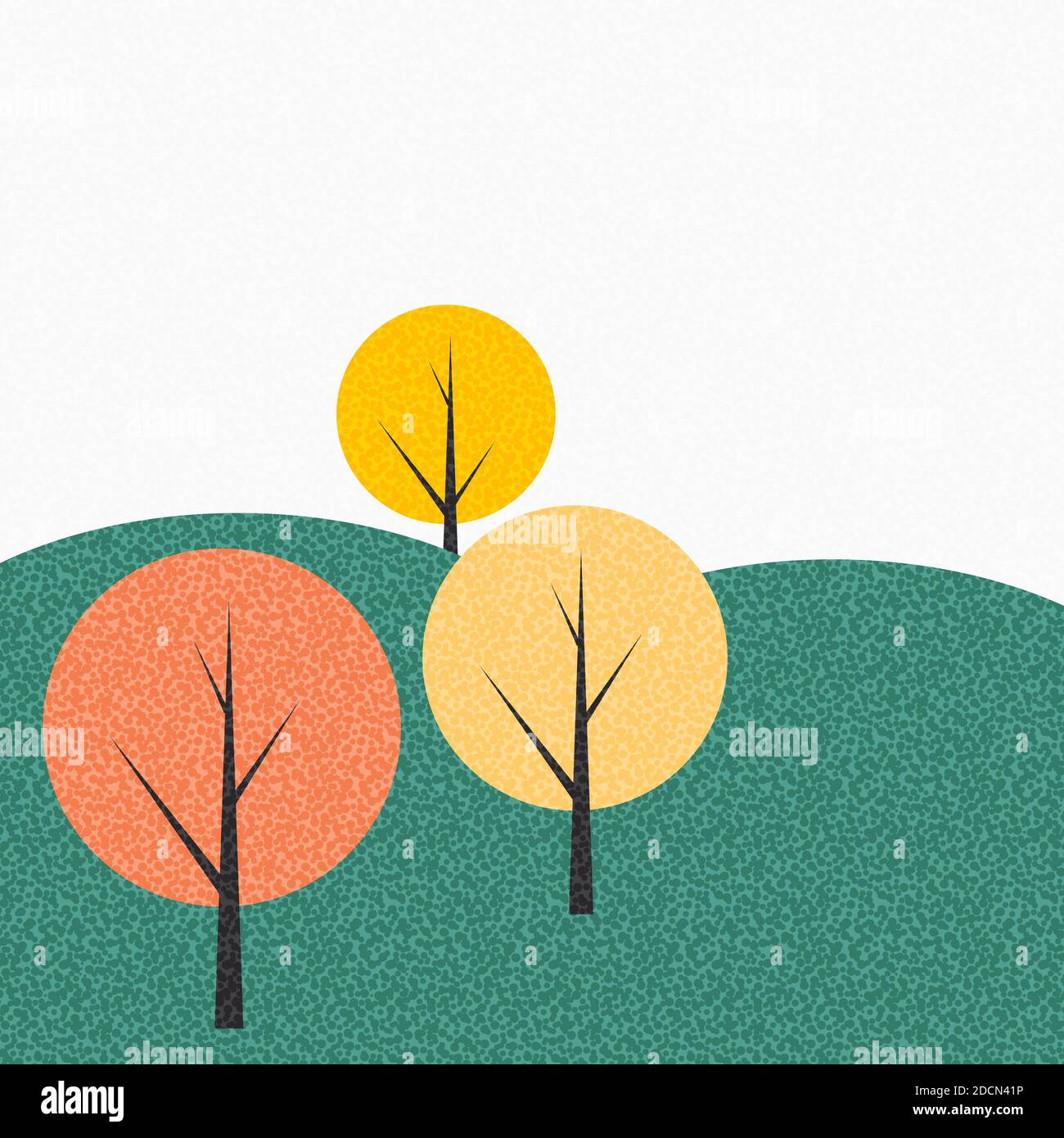 Simple Autumn Tree Background Illustration Stock Photo - Alamy