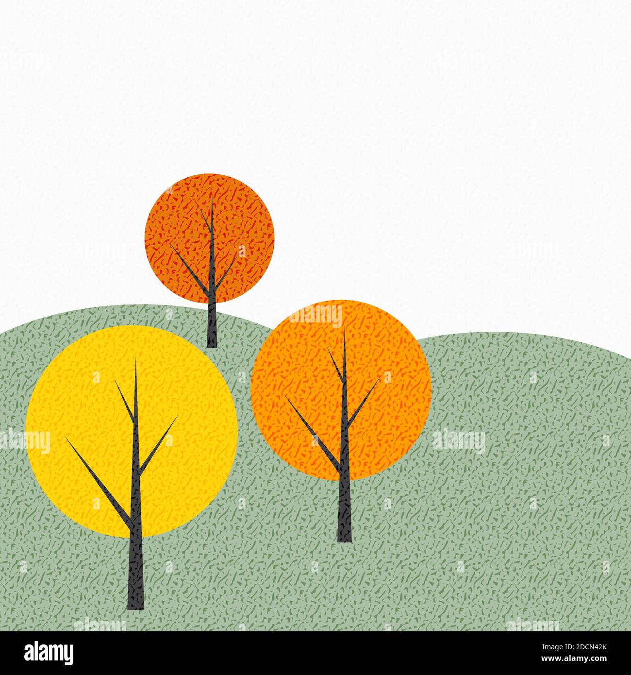 Simple Autumn Tree Background Illustration Stock Photo - Alamy