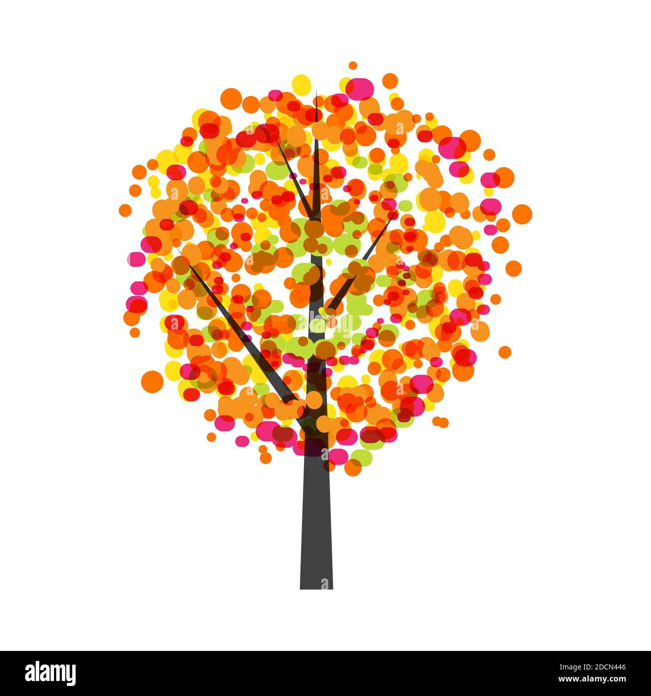 Autumn Tree Background on White. Illustration Stock Photo - Alamy