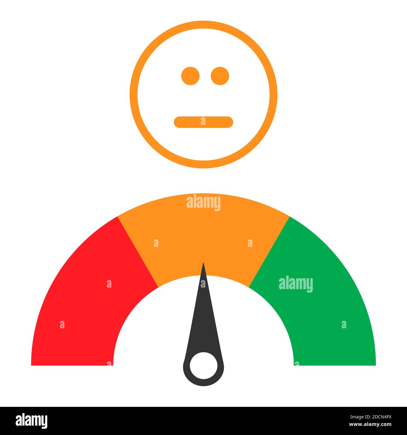 Customer icon emotions satisfaction meter with neutral symbol on ...