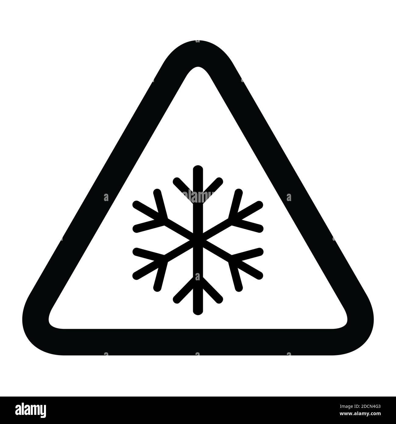 Snow winter icon, danger ice flake sign, risk alert vector illustration ...