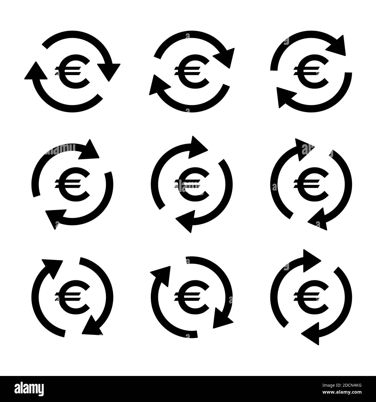 Set of euro money icon, Collection of eu business sign, market economy ...