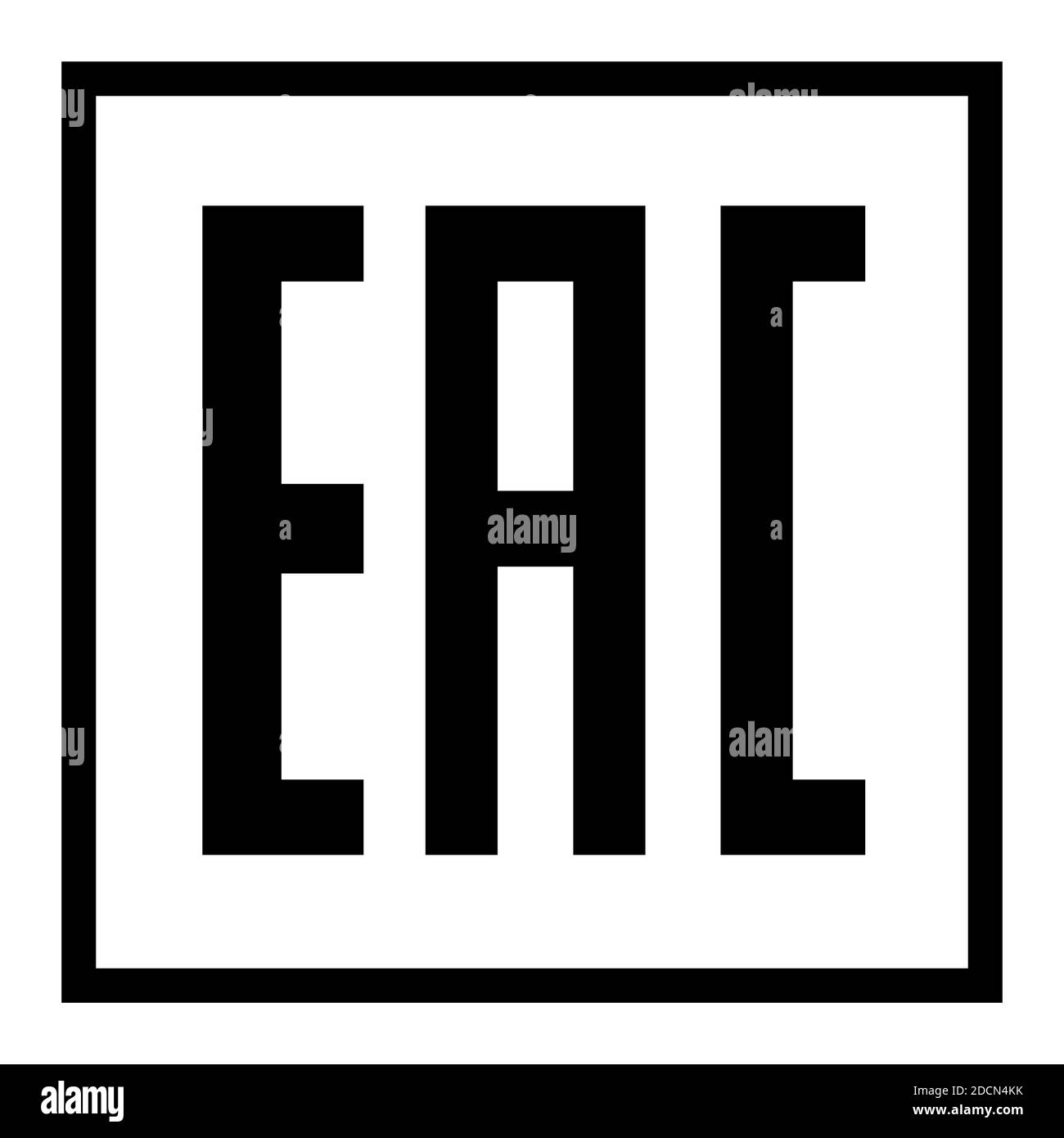 EAC sign, single icon product mark package. Euroasion symbol isolated ...