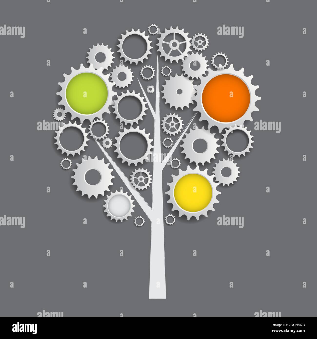 Machine Gear Wheel Cogwheel Tree Concept. illustration Stock Photo - Alamy