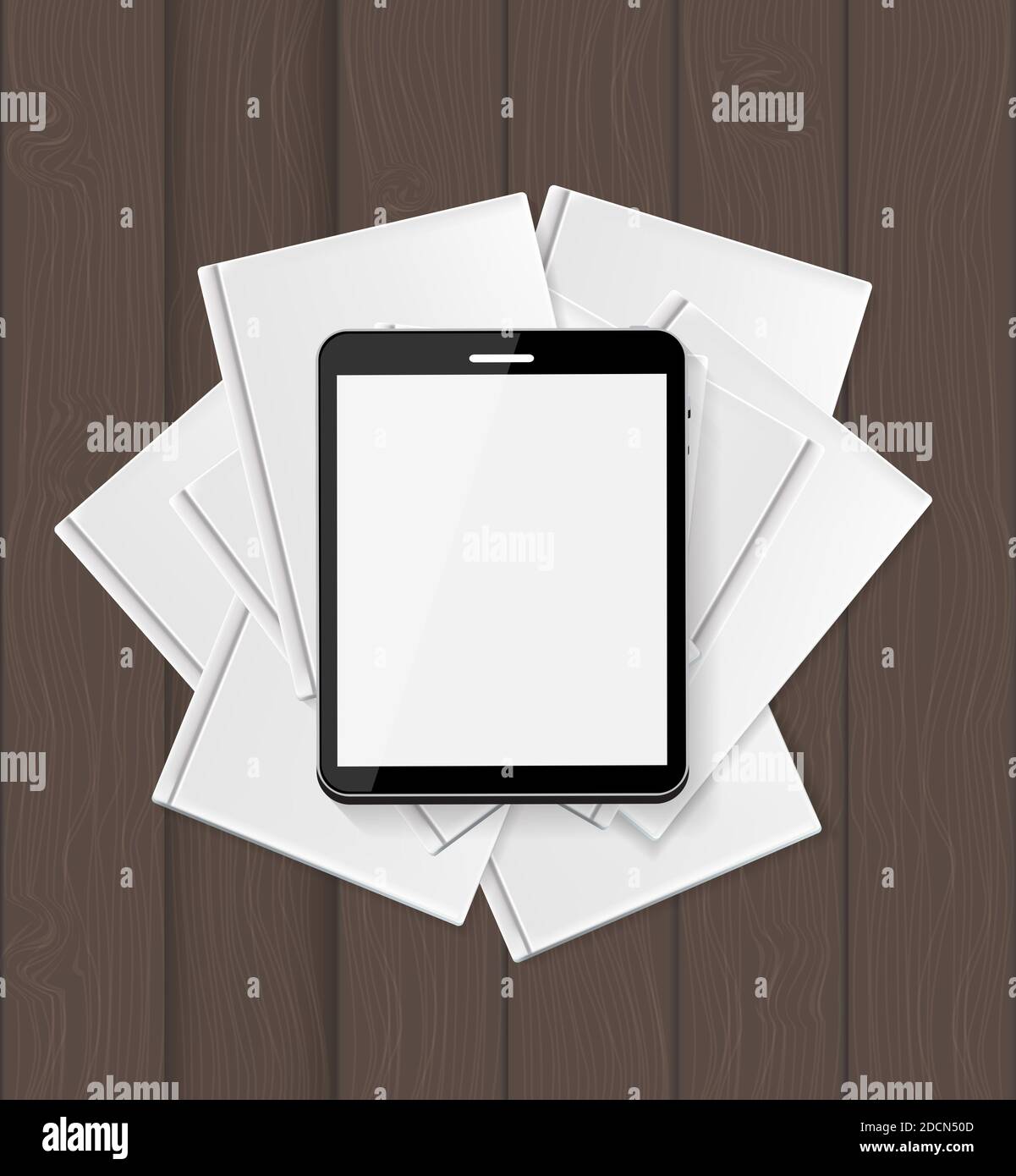 Superiority E-Book Over Paper Books Concept illustration Stock Photo ...