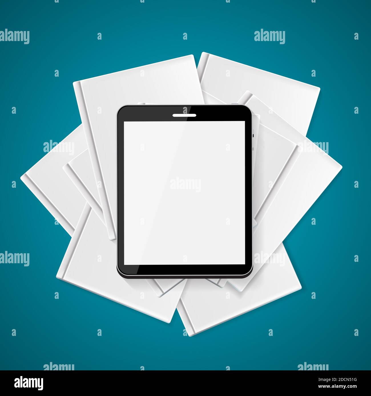 Superiority E-Book Over Paper Books Concept illustration Stock Photo ...