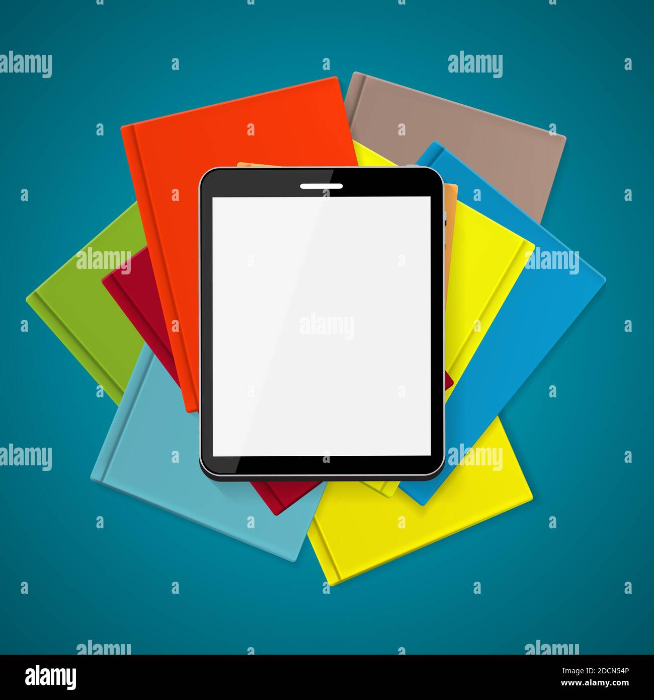 Superiority E-Book Over Paper Books Concept illustration Stock Photo ...