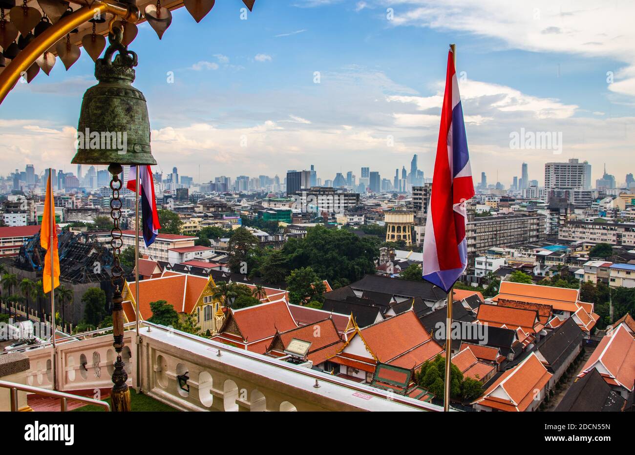 view to the cityscape of Thailand from roof of Wat Saket Stock Photo - Alamy