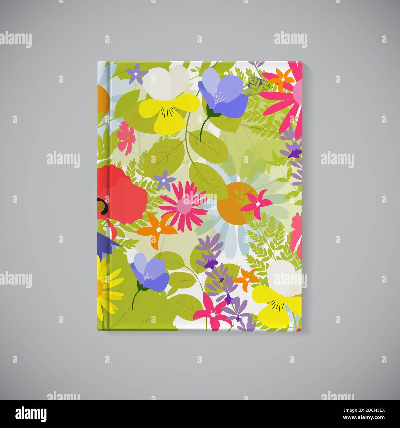 Book Cover. Abstract Natural Spring Pattern with Flowers and Leaves ...