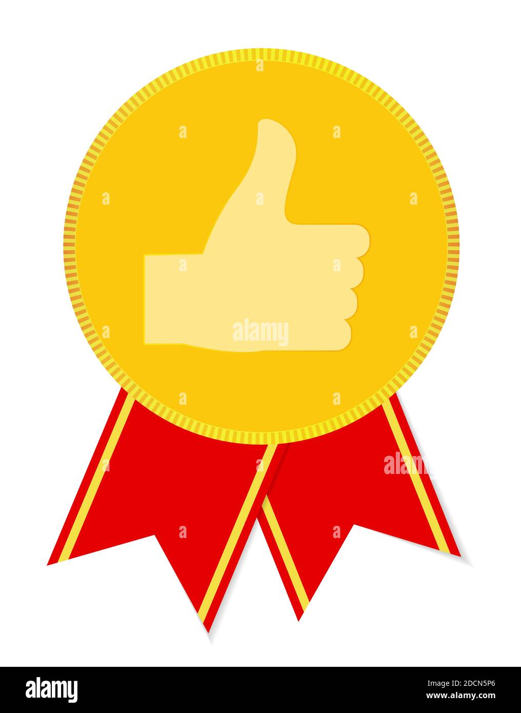 Thump Up Sign Label. Illustration Stock Photo - Alamy