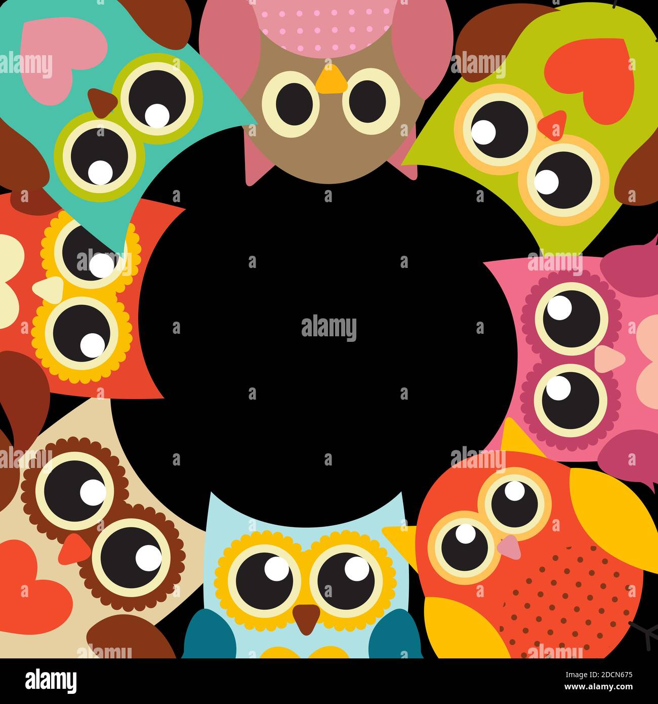 Cute Owl Pattern Background with Place for Your Text Illustration Stock ...