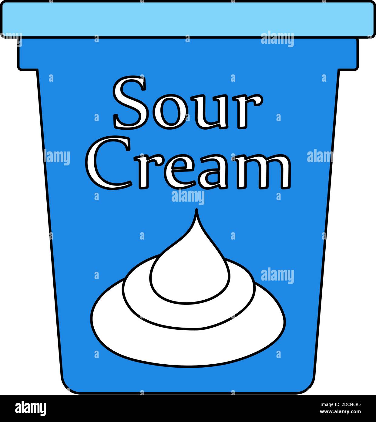 Sour Cream Icon. Editable Outline With Color Fill Design. Vector ...