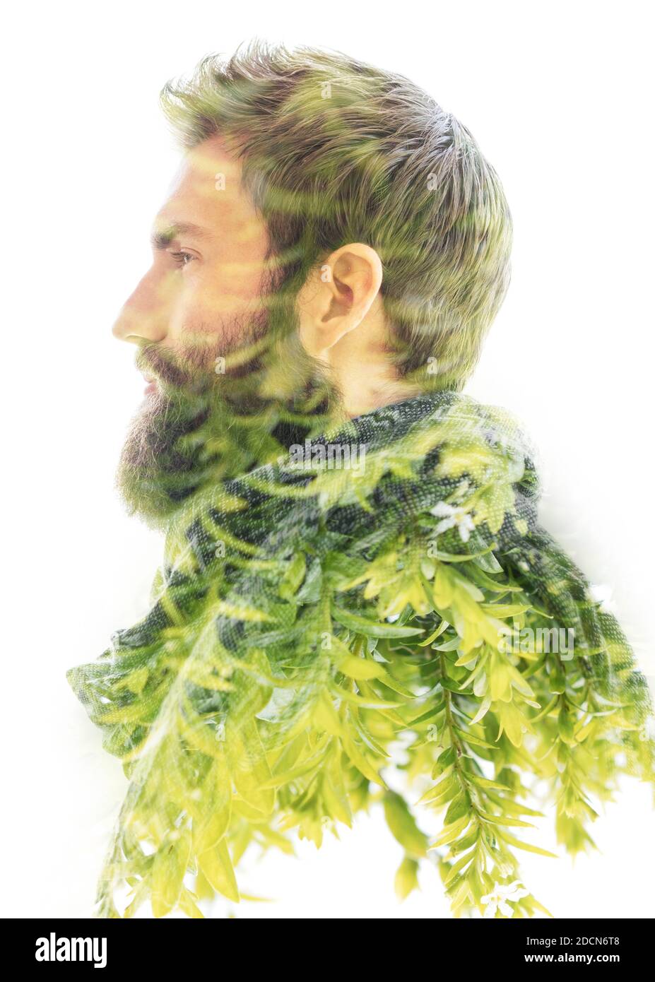 Surreal creative double exposure portrait Stock Photo - Alamy