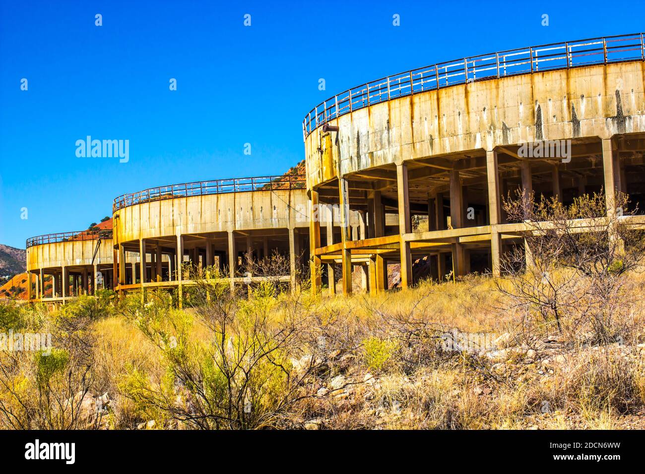 Old Abandoned Mining Structures Once Used In Open Pit Mining Operations ...