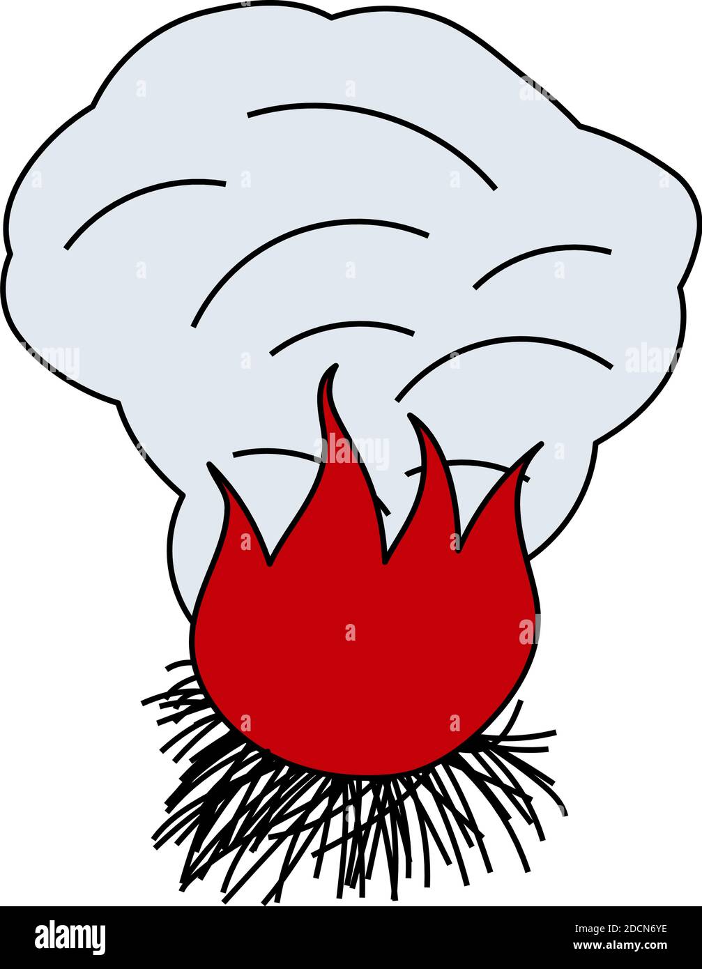 Sesonal Grass Burning Icon. Editable Outline With Color Fill Design ...