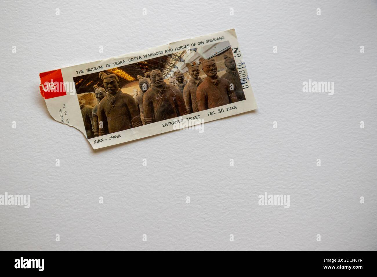 Ticket stub from visit to The Terracotta Army, Xi'an, China. Sculptures ...