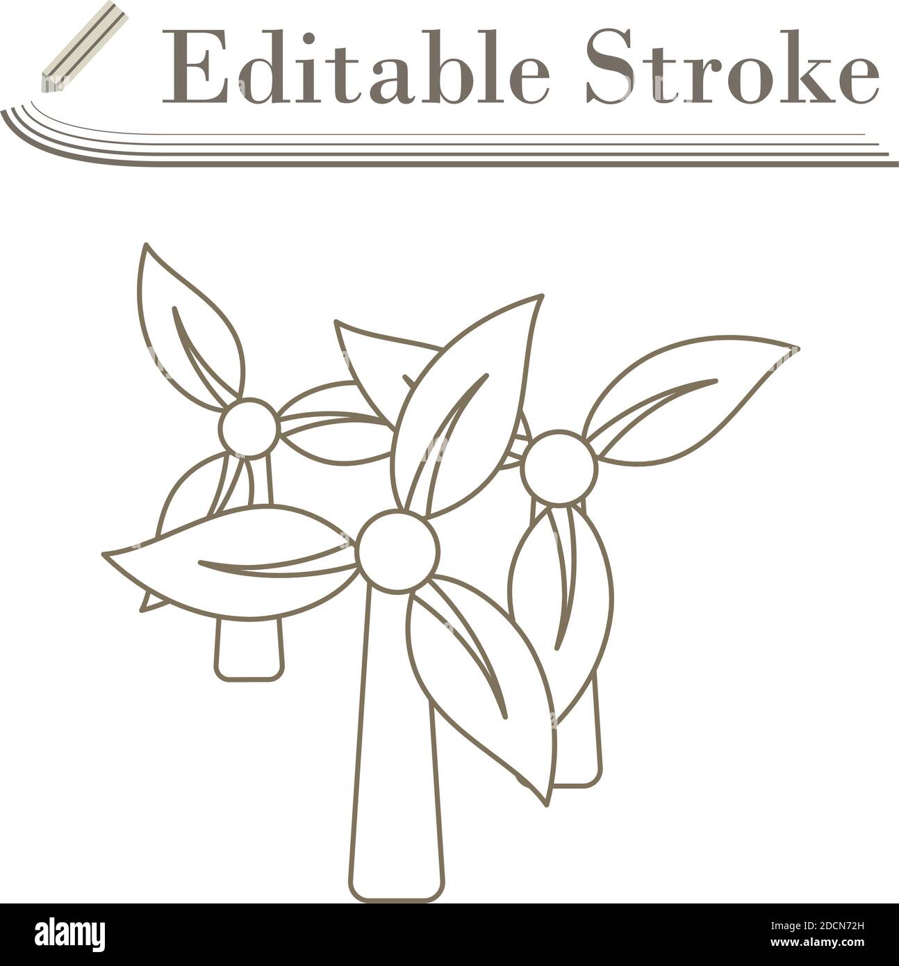 Wind Mill With Leaves In Blades Icon. Editable Stroke Simple Design ...