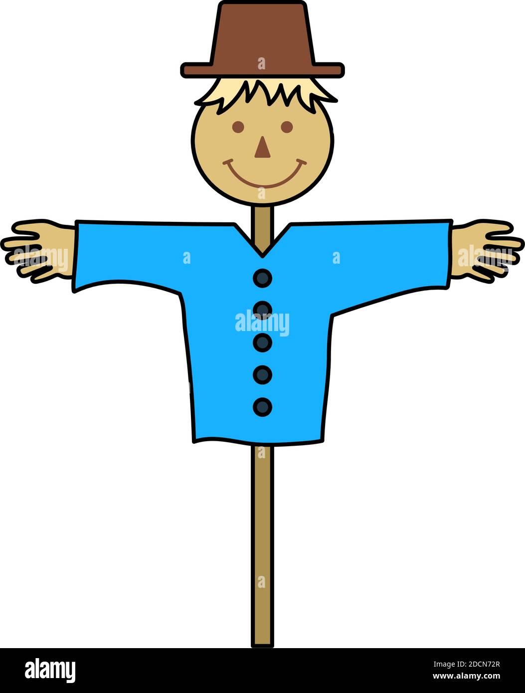 Scarecrow Icon. Editable Outline With Color Fill Design. Vector ...