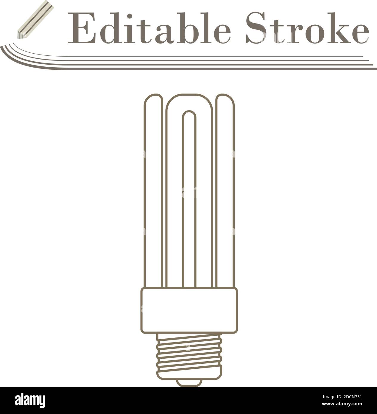 Energy Saving Light Bulb Icon. Editable Stroke Simple Design. Vector ...