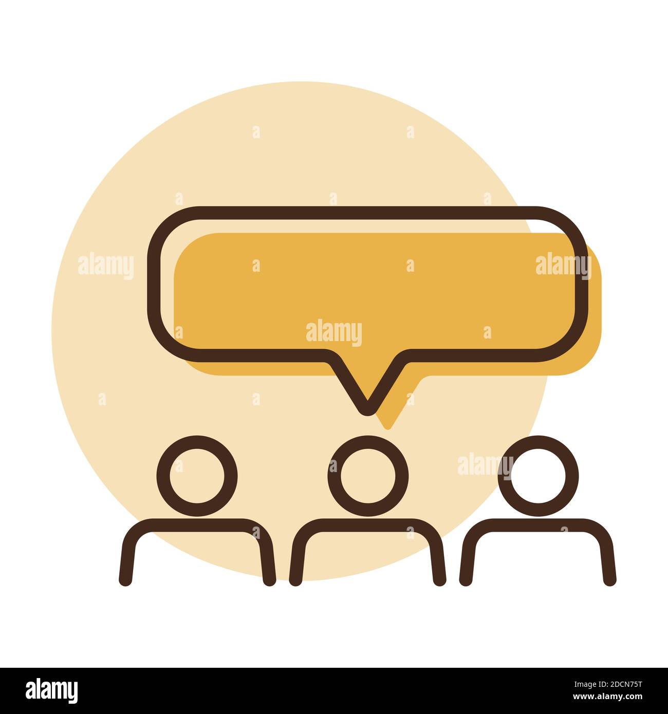 Crowd of people with text bubbles vector icon. Demonstration, protest ...