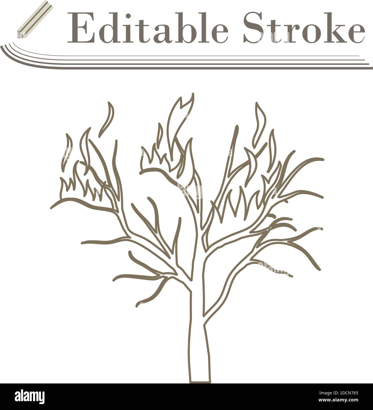 Wildfire Icon. Editable Stroke Simple Design. Vector Illustration Stock ...