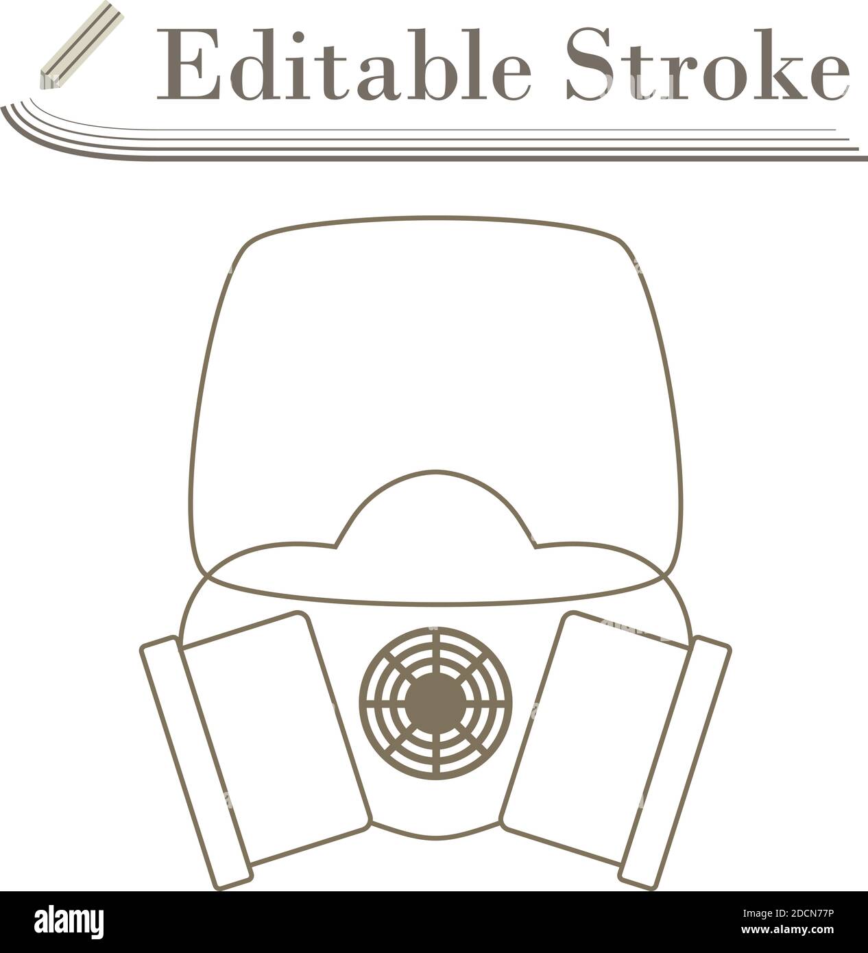 Fire Mask Icon. Editable Stroke Simple Design. Vector Illustration ...