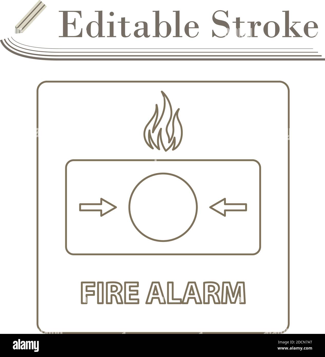 Fire Alarm Icon. Editable Stroke Simple Design. Vector Illustration ...