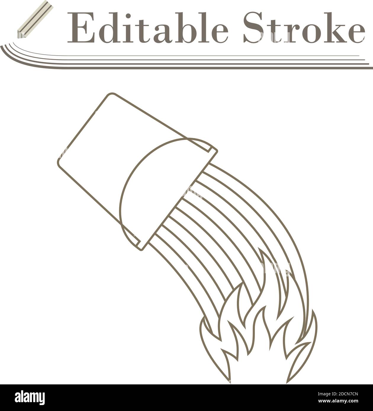 Fire Bucket Icon. Editable Stroke Simple Design. Vector Illustration ...