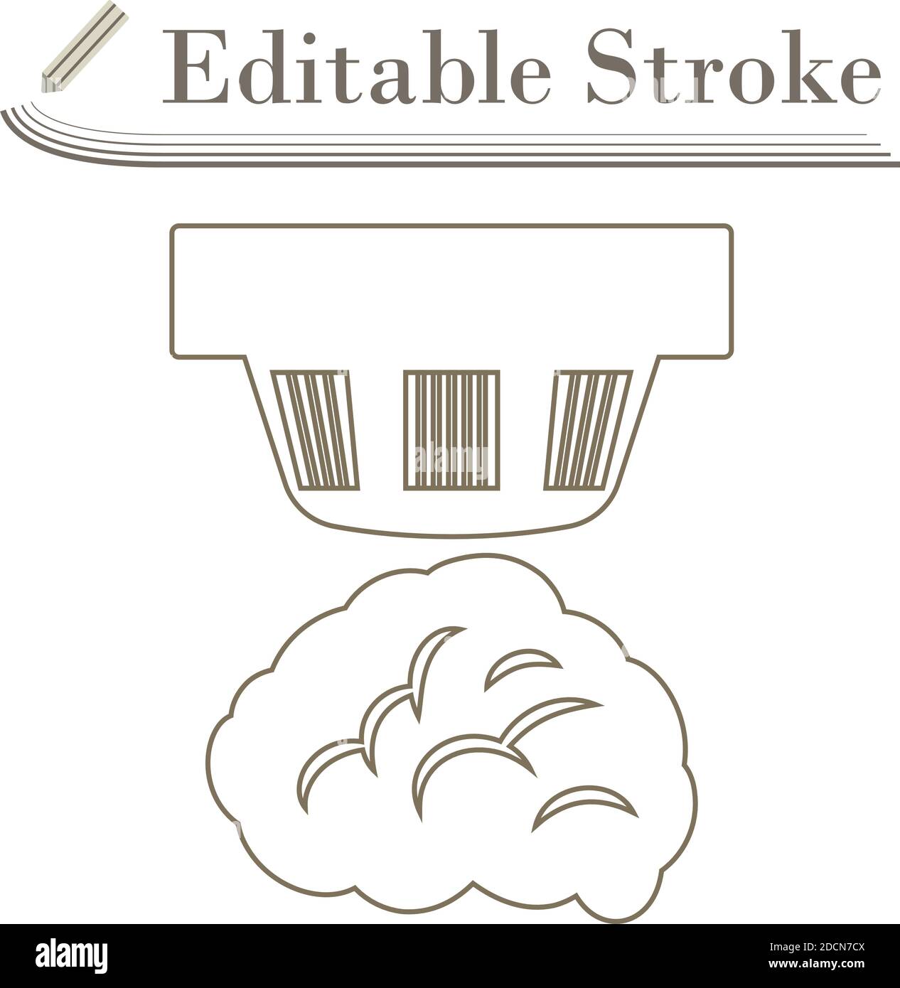 Smoke Sensor Icon. Editable Stroke Simple Design. Vector Illustration ...