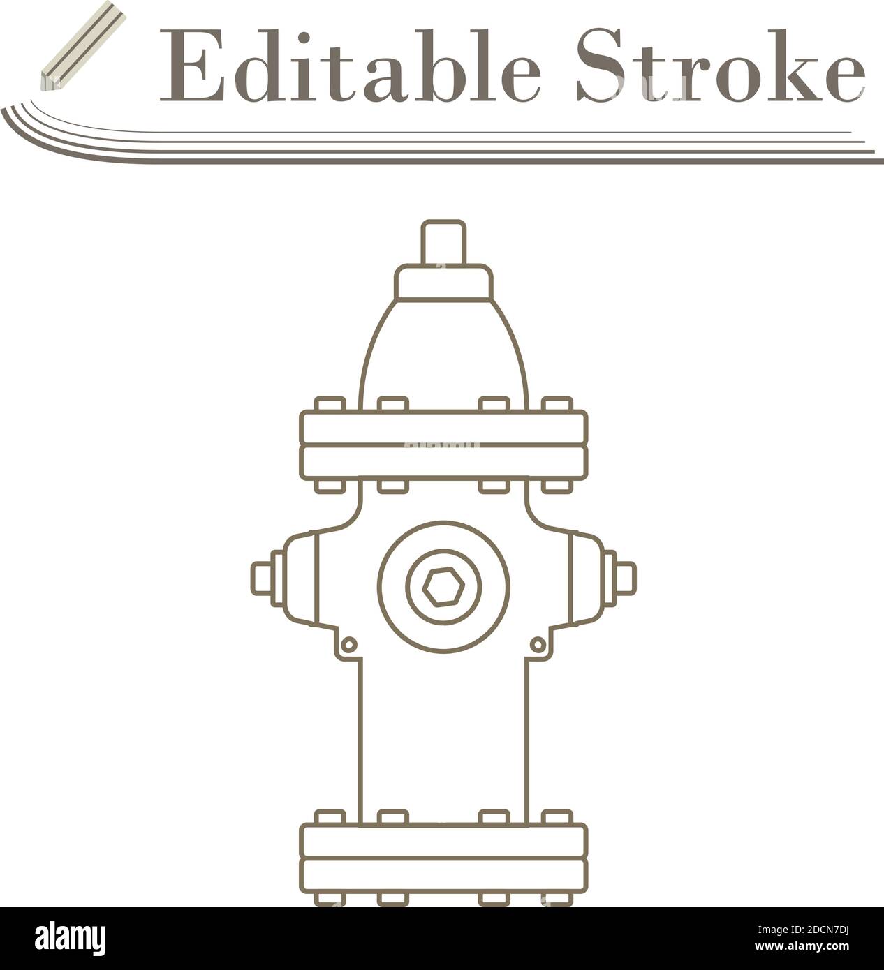 Fire Hydrant Icon. Editable Stroke Simple Design. Vector Illustration ...