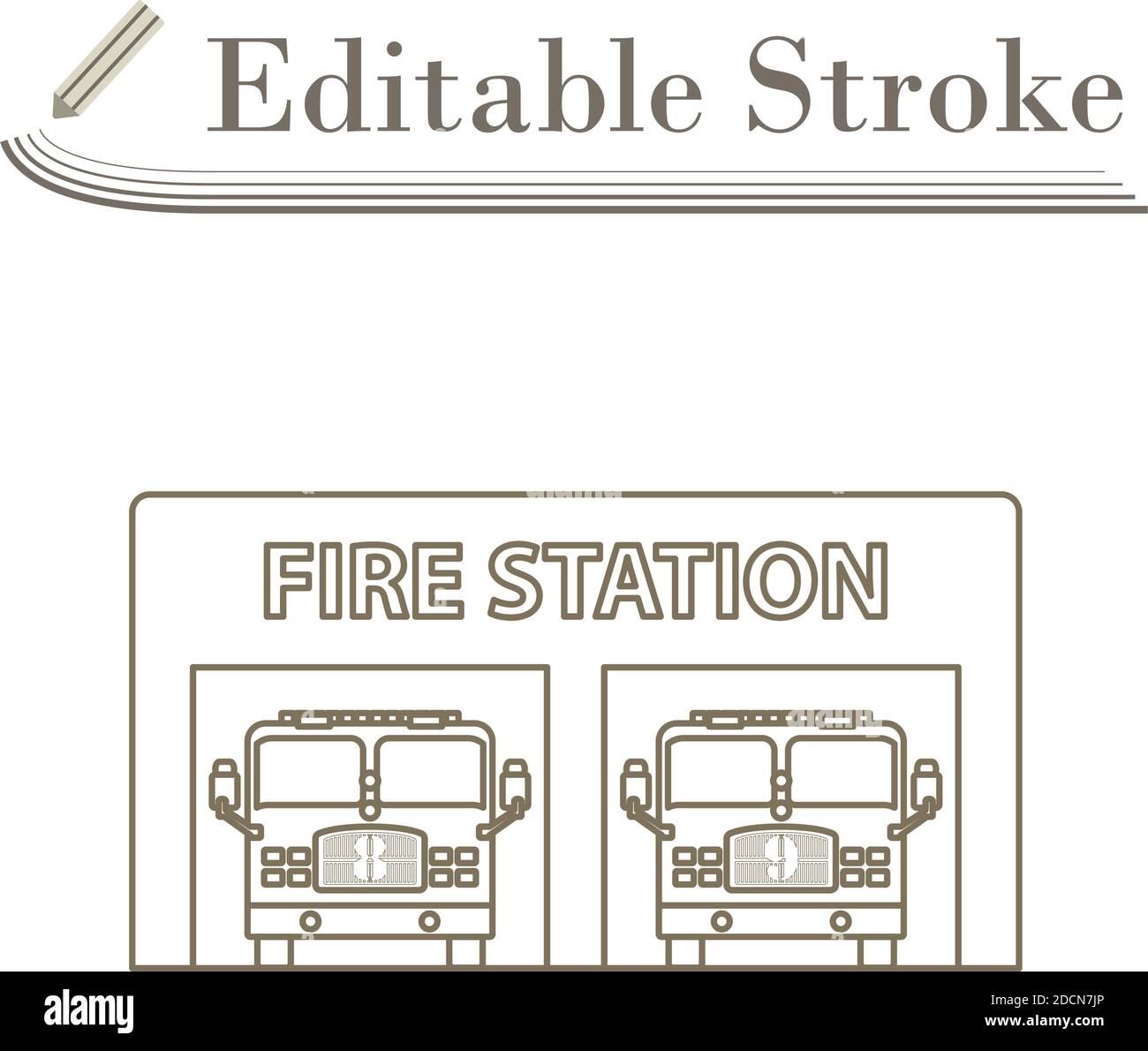 Fire Station Icon. Editable Stroke Simple Design. Vector Illustration ...