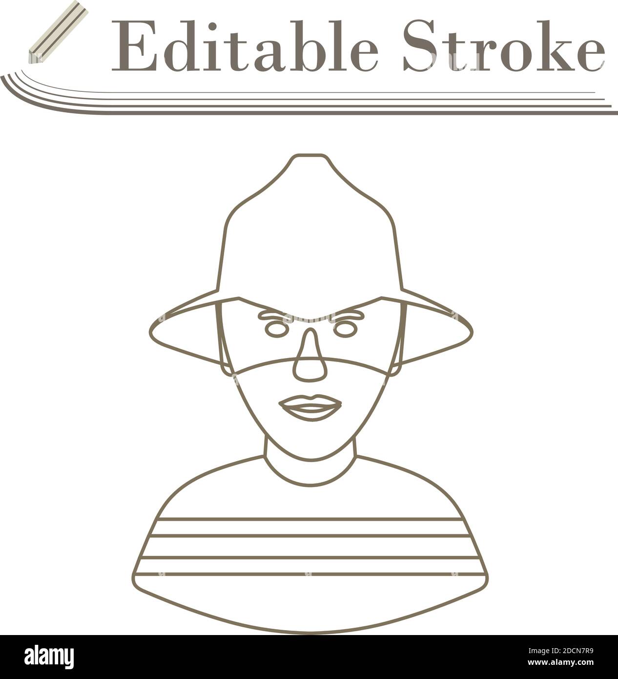 Fireman Icon. Editable Stroke Simple Design. Vector Illustration Stock ...