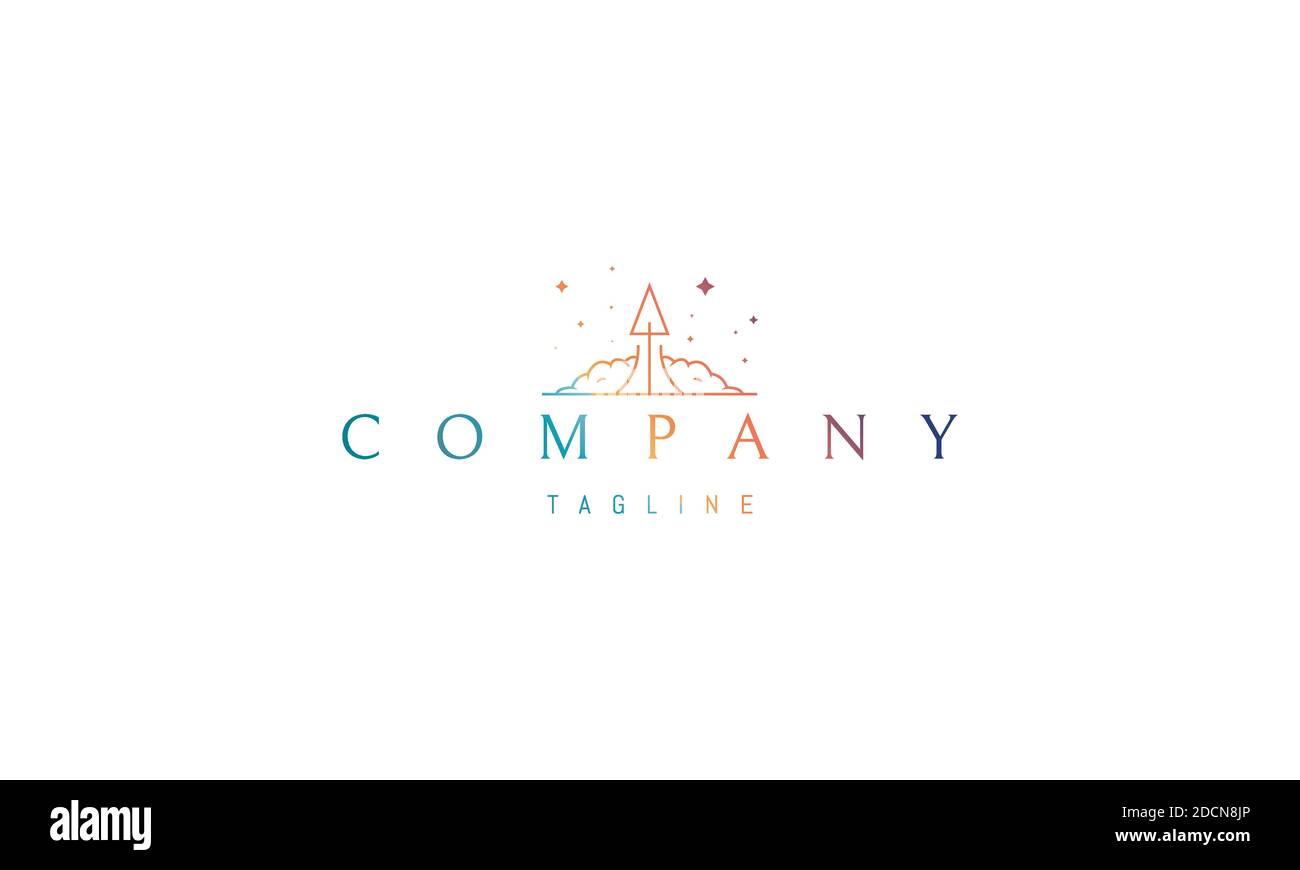 Vector logo on which an abstract image of a rocket taking off Stock ...